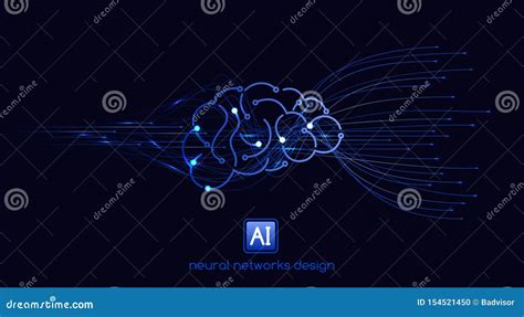 Neural Networks Design Artificial Intelligence Concept Vector Template Stock Vector