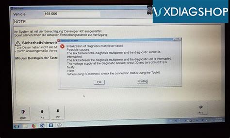 Vxdiag Full Initialization Of Diagnosis Multiplexer Failed” Solution