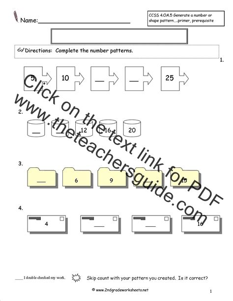 Number And Shape Patterns Worksheets