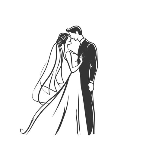 Premium Vector Simple Line Art Wedding Couple Logo Symbol Isolated