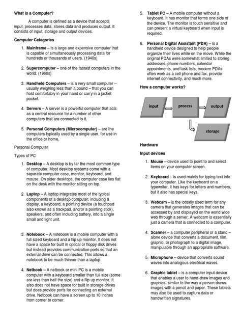 What Is A Computer Input Process Output Download Free Pdf Personal Computers Laptop