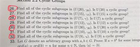 solved sectioh 2 2 cyclic groups 6 find all of the cyclic