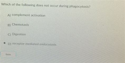 Solved Which Of The Following Does Not Occur During