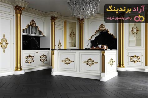 قیمت کابینت ام دی اف سفید طلایی آراد برندینگ