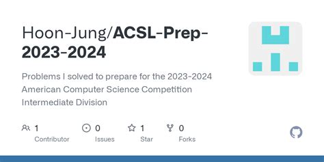Github Hoon Jungacsl Prep 2023 2024 Problems I Solved To Prepare