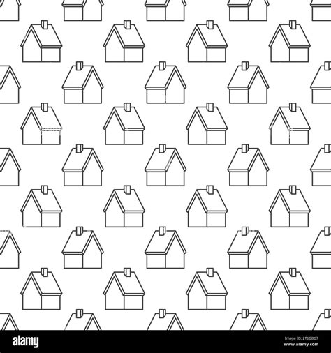 House Vector Concept Linear Minimal Seamless Pattern Stock Vector Image