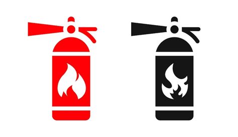 Premium Vector Red And Black Fire Extinguisher Icons Fire Extinguisher Vector Icon Set Vector