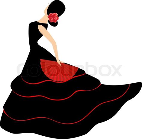 Flamenco Dancer Spanish Girl With Fan Stock Vector Colourbox