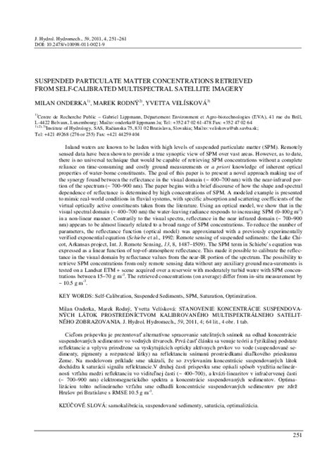 Pdf Suspended Particulate Matter Concentrations Retrieved From Self Calibrated Multispectral