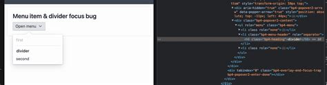 Menudivider Does Not Handle Escape Key To Close Popover · Issue 6054