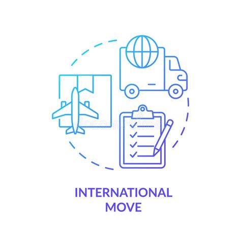 2d Simple Thin Linear International Move Gradient Icon Stock Vector Illustration Of Business