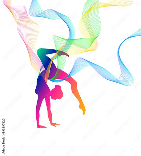 Gymnast Colorful Gymnastics Silhouette Image To U