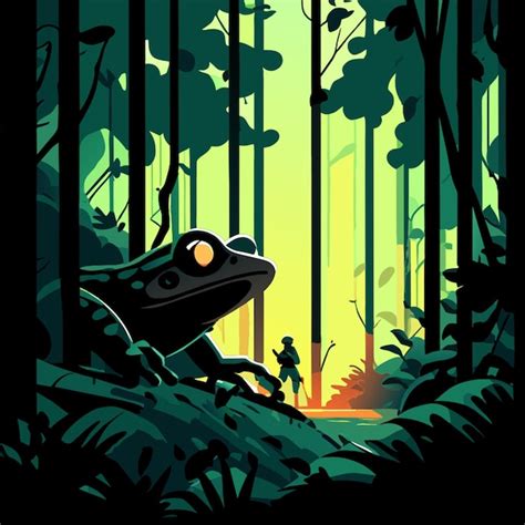 A Light Flickers Among The Dark Trees Of The Forest In The Darkness The