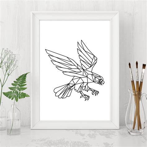 Eagle Geometric Eagle Eagle Wall Art Eagle Decor Eagle Outlines