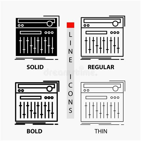 Control Controller Midi Studio Sound Icon In Thin Regular Bold Line And Glyph Style