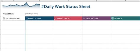 Daily Work Status Sheet Template FREE Download For Excel