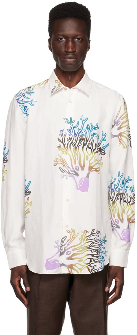 Paul Smith 화이트 코랄 프린트 셔츠 Ssense 대한민국