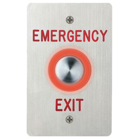 ESSEX Push To Exit Push Button Single Gang Exit Button EMERGENCY EXIT LA PEB SEE