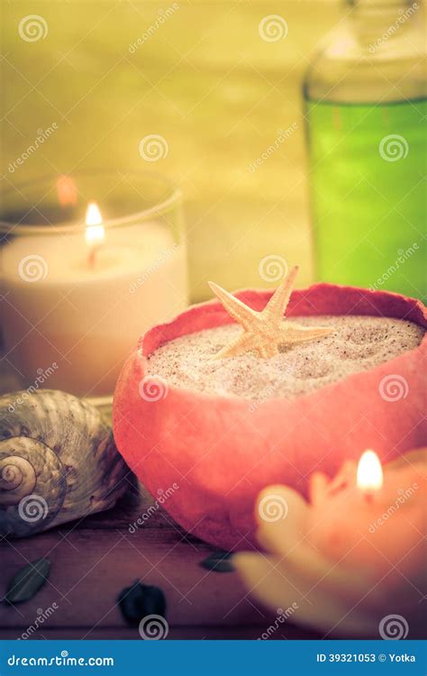 Oil Massage Aromatic Candles Stones Zen Stock Image Image Of Healthy