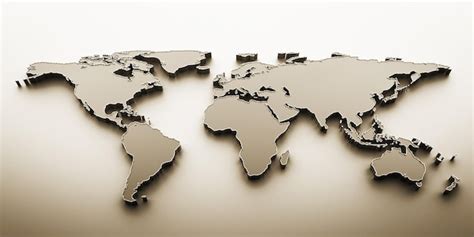 Premium Photo 3d Render World Map