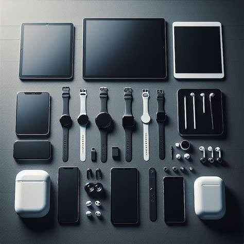 Display Various Wireless Devices Table Premium Ai Generated Image