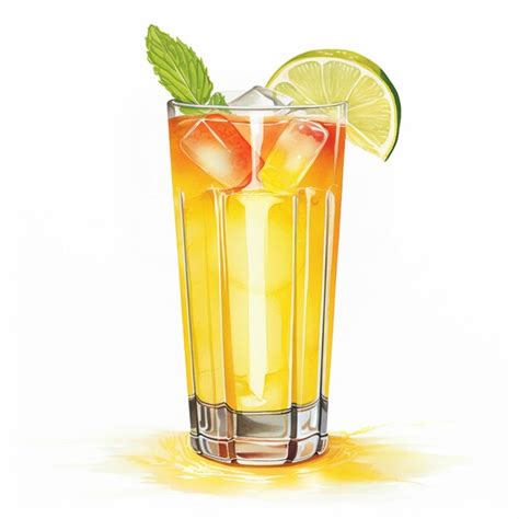 Premium Photo There Is A Glass Of Orange Juice With A Lime Slice On