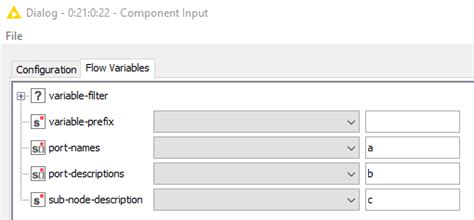how to configure component descriptions knime analytics platform