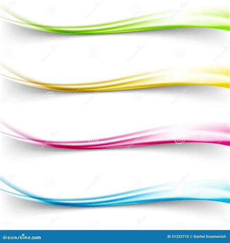 Modern Bright Colorful Satin Web Header Borders Templates Collec Stock Vector Image 51222715