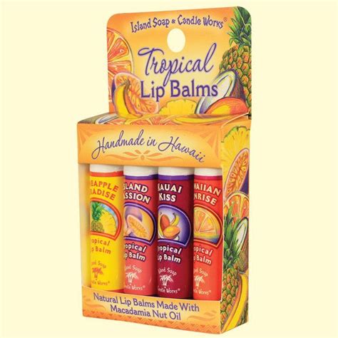Tropical Lip Balms 4 Pack By Island Soap And Candle Works The Balm