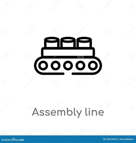 Outline Assembly Line Vector Icon Isolated Black Simple Line Element Illustration From Industry