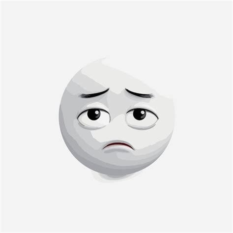 Emoji De Rosto Ligeiramente Franzido Em Fundo Branco Vetor Premium