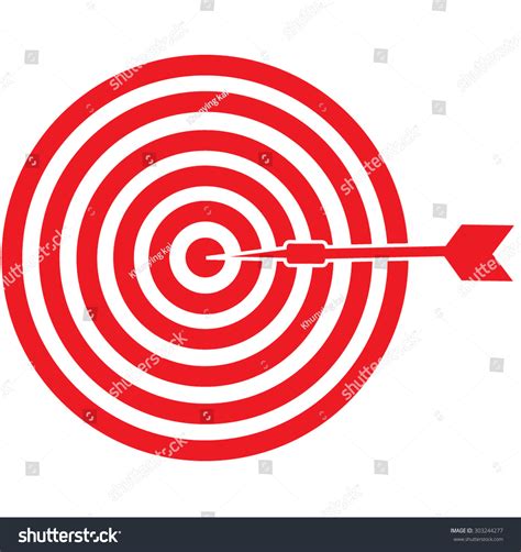 Red Target Icon On White Background Stock Vector Royalty Free