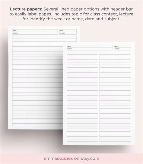 Babe Note Taking Template Printable Pack A4 A5 And Etsy