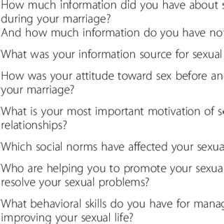 Interview Guide How Do You Describe Sexual Relations And The Download Scientific Diagram