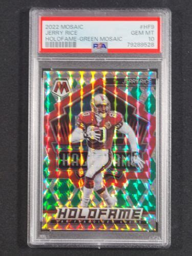 JERRY RICE Panini Mosaic Holofame Green Mosaic HF PSA GEM MINT EBay