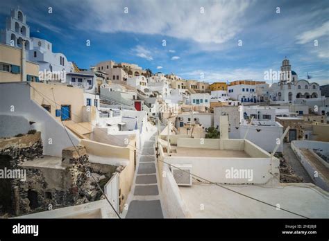 The Picturesque Village Of Pyrgos Kallistis Santorini Island Gr Stock