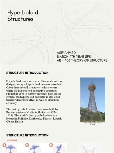 Hyperboloid Structures Asif Ahmed B Arch 4th Year Sfs Ar 406 Theory Of Structure Pdf