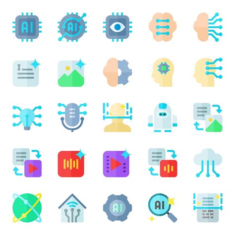 Artificial Intelligence Icon Set For AI Technology And Computer Needs 40710353 Vector Art At