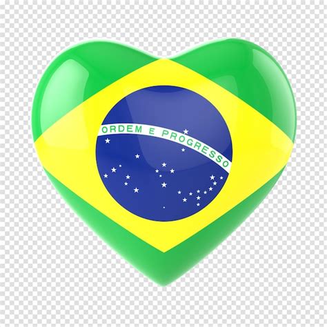 Coração Em Renderização 3d Com Bandeira Do Brasil Psd Premium