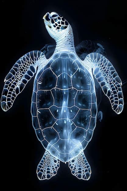 X Ray Image Of A Sea Turtle S Unique Shell Structure Premium Ai
