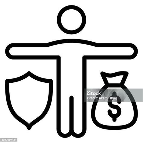 직원 베니피트 개념 흰색 배경에 Hrm 기호 보험 방패와 현금 보너스 가방 벡터 아이콘 디자인 노동자 0명에 대한 스톡 벡터
