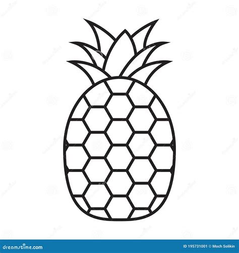 ícone De Linha De Fruta Do Abacaxi Para Aplicativos E Sites Ilustração