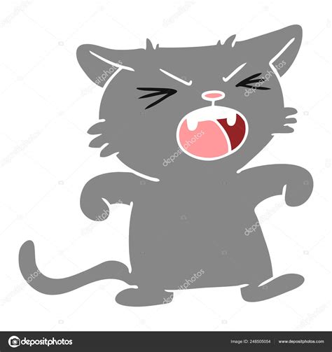Hand Drawn Cartoon Doodle Screeching Cat Stock Vector Image By ©lineartestpilot 248505054