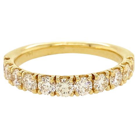 100 Carat Diamond Band In 14k Yellow Gold Half Diamond Anniversary