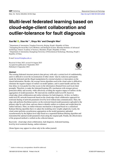Multi Level Federated Learning Based On Cloud Edge Client Collaboration And Outlier Tolerance