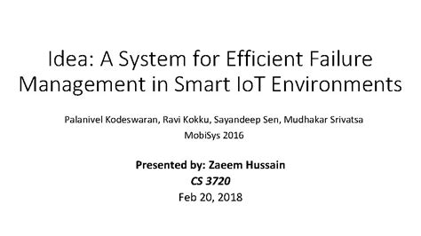 Idea A System For Efficient Failure Management In
