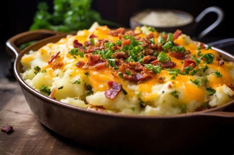 Premium Photo Loaded Cheesy Mashed Potatoes