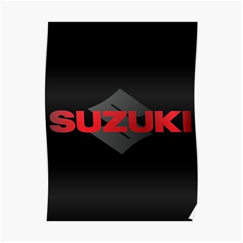 Suzuki Red Logo Poster For Sale By Moon Stone Redbubble