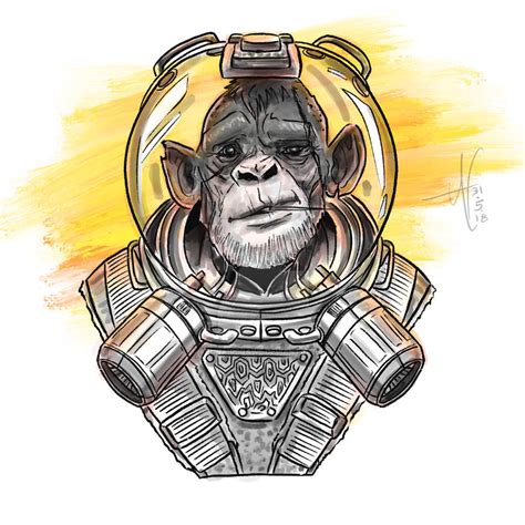 Cheeky Astro Chimp By Arunairdraws On Deviantart