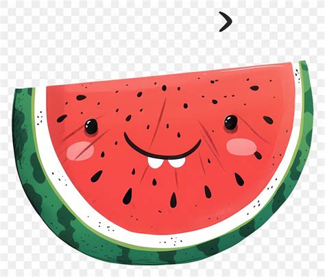 Watermelon Cute Animated Watermelon Slice Illustration Png
